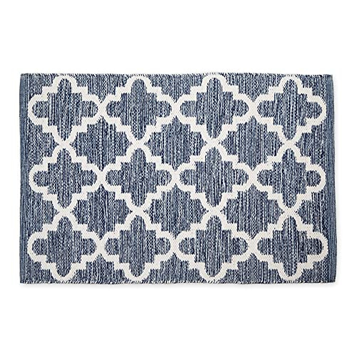 DII Woven Rugs Collection Hand-Loomed, 2x3', Blue Lattice