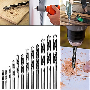 OWL TOOLS Brad Point Wood Drill Bit Set (12 Pack with Storage Case) Carpenters Quality - Drill Splinter-Free Perfectly Round Holes in All Types of Wood