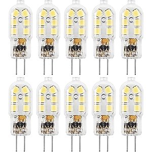 Amazing power G4 LED Bulb, 12V JC G4 Bi Pin Bulb, G4 20W Halogen Bulb Replacement, Warm White 3000K, 10-Pack