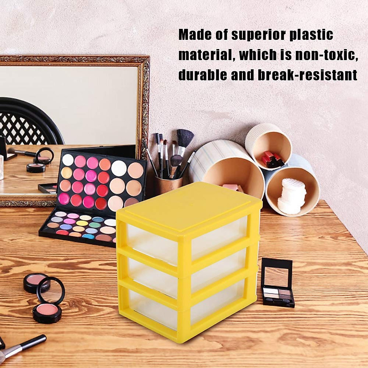 Vruping Mini Drawer Organizer, Plastic Jewelry Makeup Storage Box with Adjustable Detachable Dividers for Small Accessories (#5)