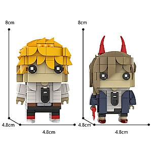 Chainsaw Man Denji and Power Building Blocks Building Set, Popular Anime Toys, Figures, Collectibles, Recommended Suitables for Anime Fans (343 Pieces)