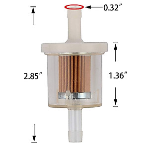 Set of 2, 691035 493629 Universal 40 Micron 1/4 Inline Fuel Filter fits for Briggs & Stratton Kawasaki 49019-7001 7-07061 Kohler 2505007S 2505021S husqvarna Lawnmower Parts (Black)