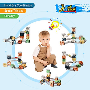 Marble Run for Kids Ages 4-8, Magnetic Building Toy Stacking Block Sets, 41 Pieces STEM Activities for Kids Ages 5-7, Marble Maze Montessori Toys Birthday Gifts for Kids Age 3-8 Boys and Girls