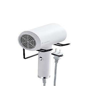 Wall-Mounted Hair Dryer Rack, Stainless Steel Hair Dryer Rack Storage Rack, Fashion Hair Dryer Bracket, no Need to Punch (black-1pack)
