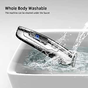 Beard Trimmer for Men, protti Hair Clippers for Men Waterproof Hair Trimmer 2 Ways Rechargeable Professional Cordless Hair Trimmer Facial Cutting Groomer All in 1 Mens Grooming Kit with LED Display