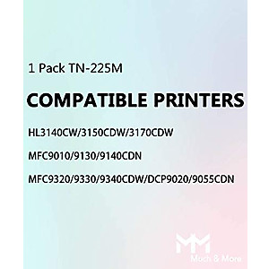MM MUCH & MORE Compatible Toner Cartridge Replacement for Brother TN-225 TN-225M TN225 TN221 use for HL-3140CW 3150CDW 3170CDW MFC-9130CW DCP-9022CDW Printers (Magenta)