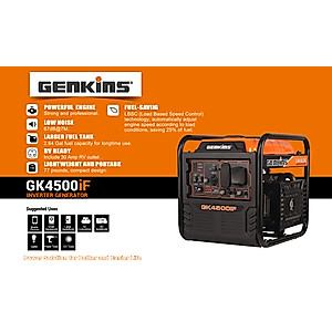 Genkins 4500 Watt Open Frame Inverter Generator 30 Amp Pure Sine Wave