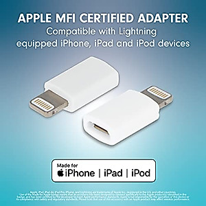 VisionTek Micro USB to Lightning Adapter – 2 Pack – MFi Certified Adapter for iPhone, Ipad, iPod and AirPods. Compatible with iPhone 12/12 Pro/12 Pro Max/XS/XS Max and Airpods/AirPods Pro