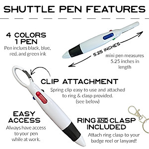 Badge Reel Accessory, Mini Pen, Highlighter, Permanent Marker, Dry Erase Marker to attach to Badge Reel or ID Lanyard, Custom Set for Nurses, Doctors, PAs, CNAs (Pink Highlighter - Black Dry Erase)