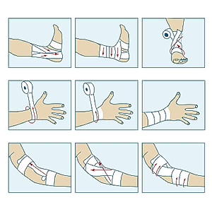 Self Adherent Wrap Cohesive Bandages,Athletic Elastic Cohesive Bandage for Sports Injury,Ankle, Knee & Wrist,Ankle Sprains & Swelling,12-Pack, 1” x 5 Yards