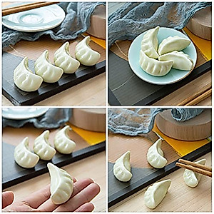 Zerodeko 4pcs Dumpling Chopstick Holder Cutlery Rest Dumpling Ornament Ceramic Chopstick Rest Dining Room Decor for Table Porcelain Chopsticks Rest Ceramics Chinese Style Spoon Rest