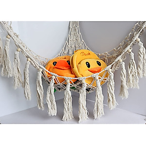Stuffed Animal Toy Hammock, Stuffed Animal Net, Handmade Large Size Macrame Toy Hammock, Wall Hanging Mesh Toy Hammock, Stuff Animal Toy Organizer Storage Net for Kids Bedroom Nursery Play Room