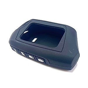 TTocenb black and blue RFX-2WT9-FM T9 Key Silicone Sleeve Waterproof Dirt Tolerance 2WT9R for FM 2-Way 3000-FT LCD 4 Side Buttons Silicone Shell only New Compatible Replacement For Compustar Part 2pcs