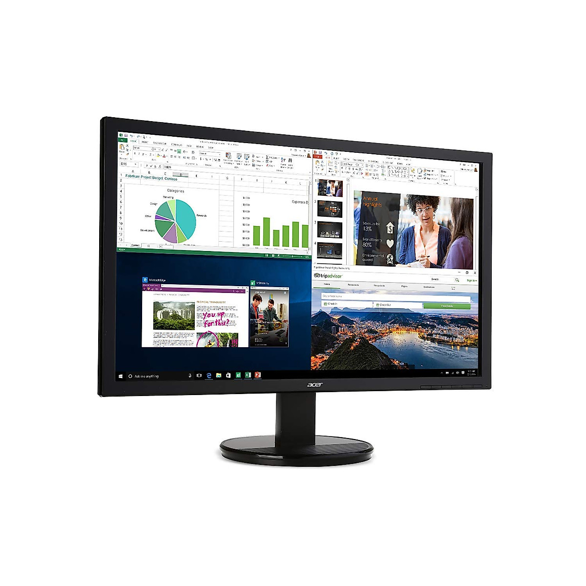 Acer K202HQL Abi 19.5" HD Monitor (HDMI & VGA port), Black, 19.5 Inch (Renewed)