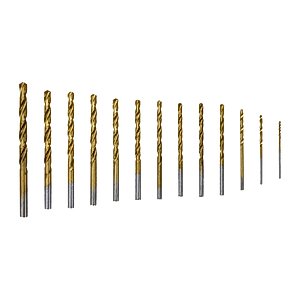 Tsnamay 1.5-6.5mm High Speed Steel Titanium Plated Drill Bit,Titanium HSS Drill Bit Set Cutting Carpenter Wood Metal,13Pcs