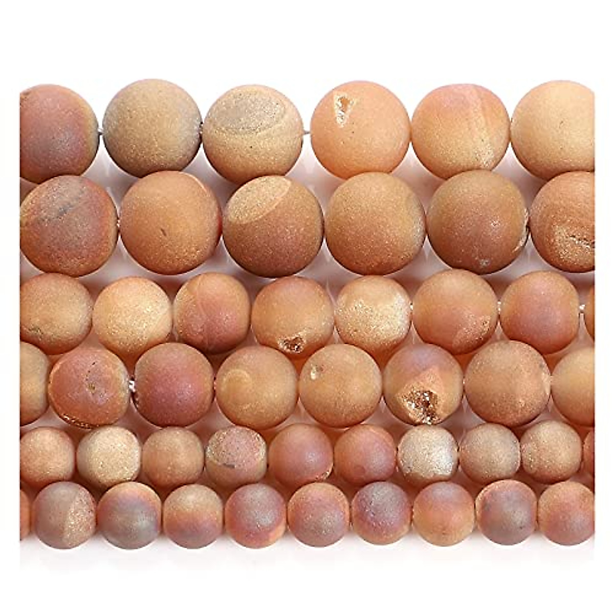 NHBT YU Natural Stone Beads Plated Water Red Smile Agate Round Loose Beads for Jewelry Making Needlework Bracelet DIY Strand 4-12MM T87 (Color : H7087, Item Diameter : 10mm About 38 Pcs)