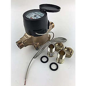 DAE PD-75 Non Lead NSF61, IP68 Positive Displacement Water Meter, 3/4" NPT Couplings, Pulse Output, Gallon