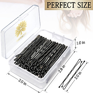 KANPRINCESS 100PCS 2Inches Hair Pins Kit Secure Hold Bobby Pins Clips for Women Girls and Hairdressing Salon With Clear Storage Box(Black)