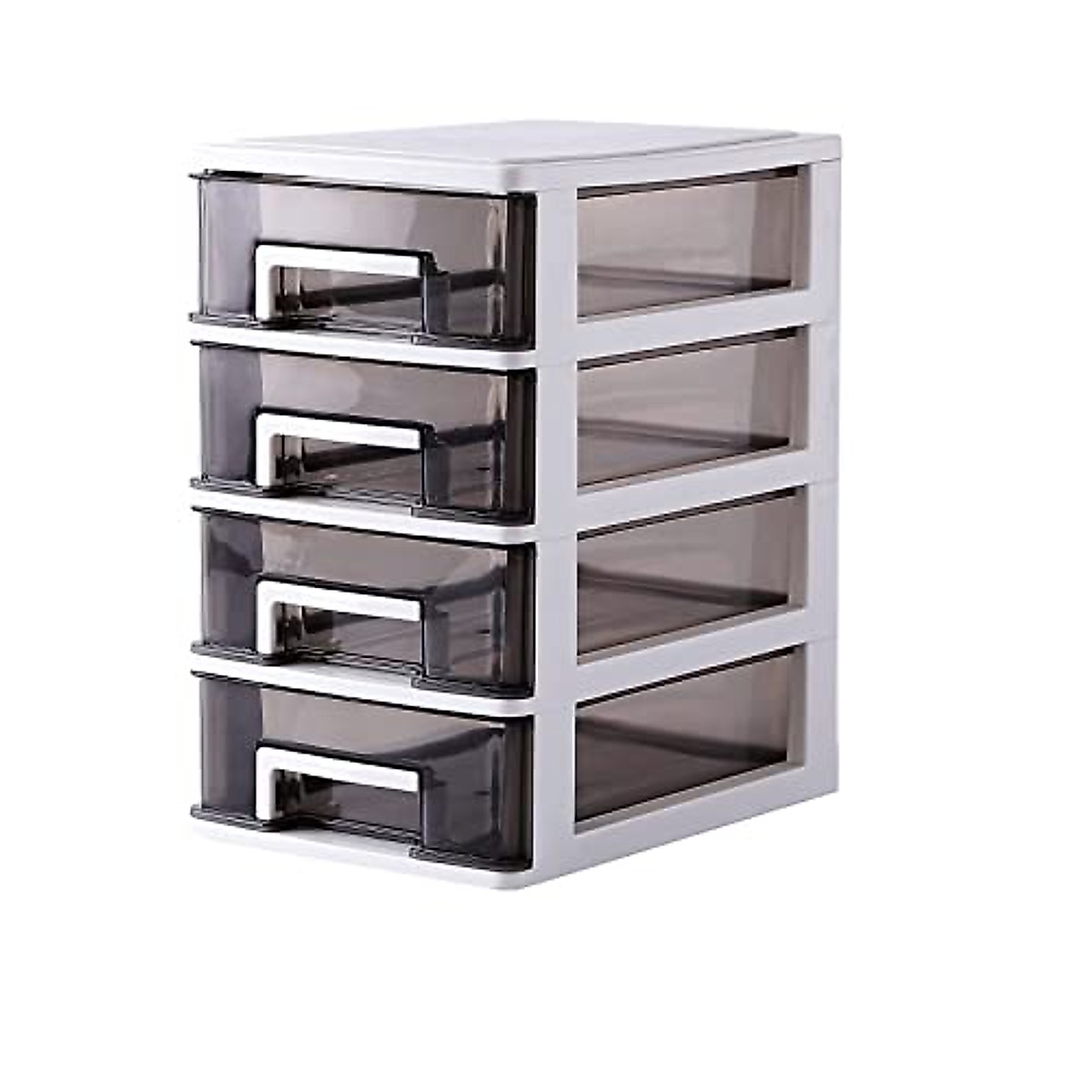 4 Drawer Plastic Storage - Plastic Storage Bins with Drawers, Desktop Storage Drawers Clear Drawers Storage Box for Home (25.2 * 21.1 * 15.2CM)