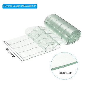 PATIKIL 6.8' x 7.5" Plastic Vinyl Strip Curtain, Clear PVC Freezer Curtain with Mounting Bracket for Walk-in Freezer Coolers Door Warehouse, Transparent