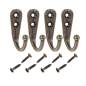 15 Pcs Wall Mounted Coat Hooks, Hooks for Wall, Mug Hooks, Hanger Hook with 35 Pieces Screws for Towel, Key, Robe, Coats, Scarf, Bag, Cap, Coffee Cup, Mugs