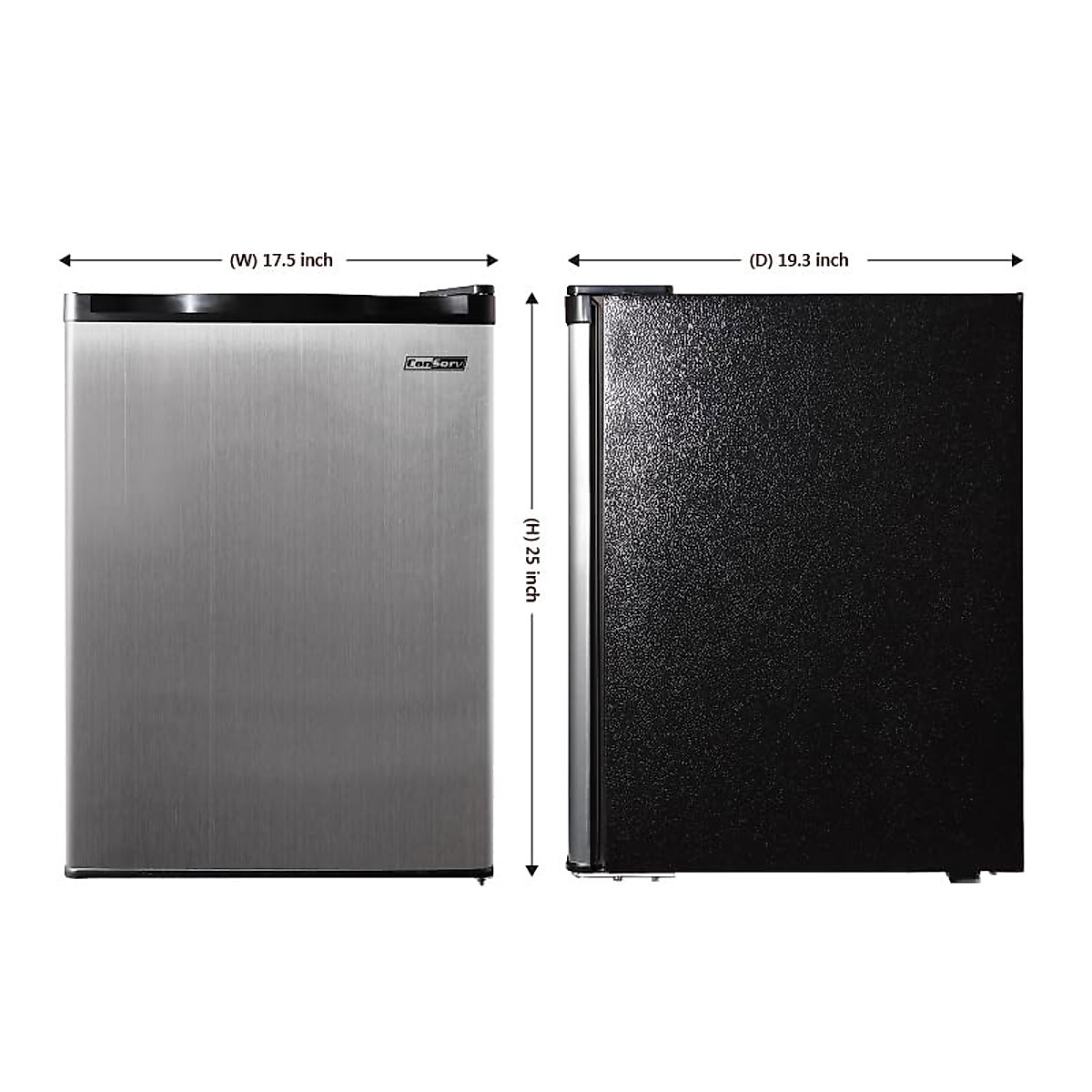 Conserv 2.6 cu.ft. Compact Refrigerator-Stainless, Reversible Door