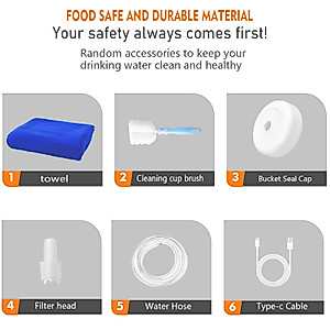 5 Gallon Water Dispenser,Water Dispenser for 5 Gallon Bottle,Smart Desktop Water Dispenser,Bedside Water Dispenser ，Automatic Drinking Water Dispenser Pump,Safe and Leak-Free for Long-Term Use（ Black）