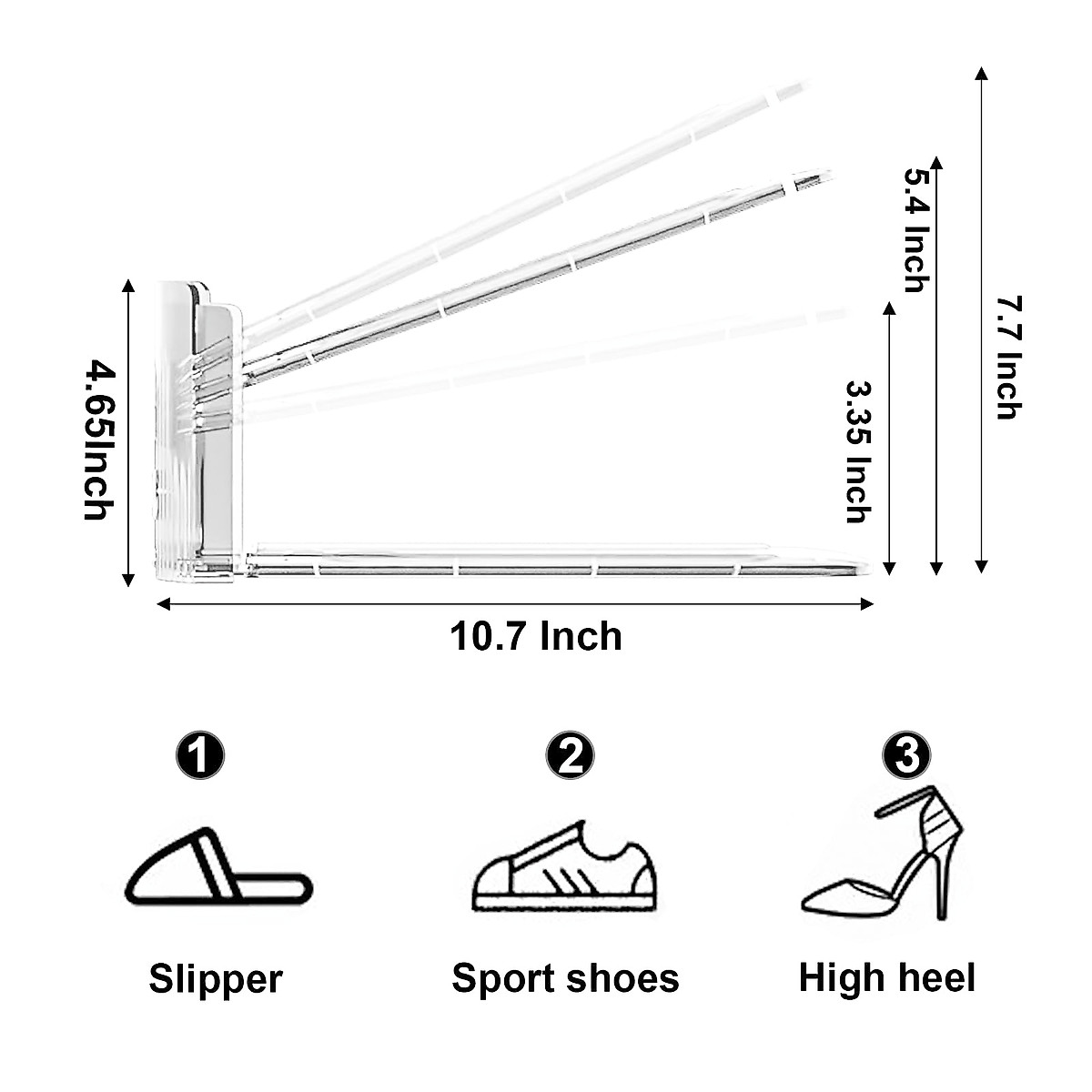 CiBiZi Adjustable Shoe Slots Organizers Clear Shoe Space Saver Shoe Stacker Shoe Rack Holder Oraganizers for Closet Cabinet Storage Clear 20PACK