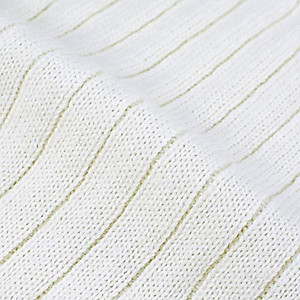 TEALP Pom Pom Blanket White Cotton Knitted Throw Blanket with Pom Poms (Cream White, 40''x60'')