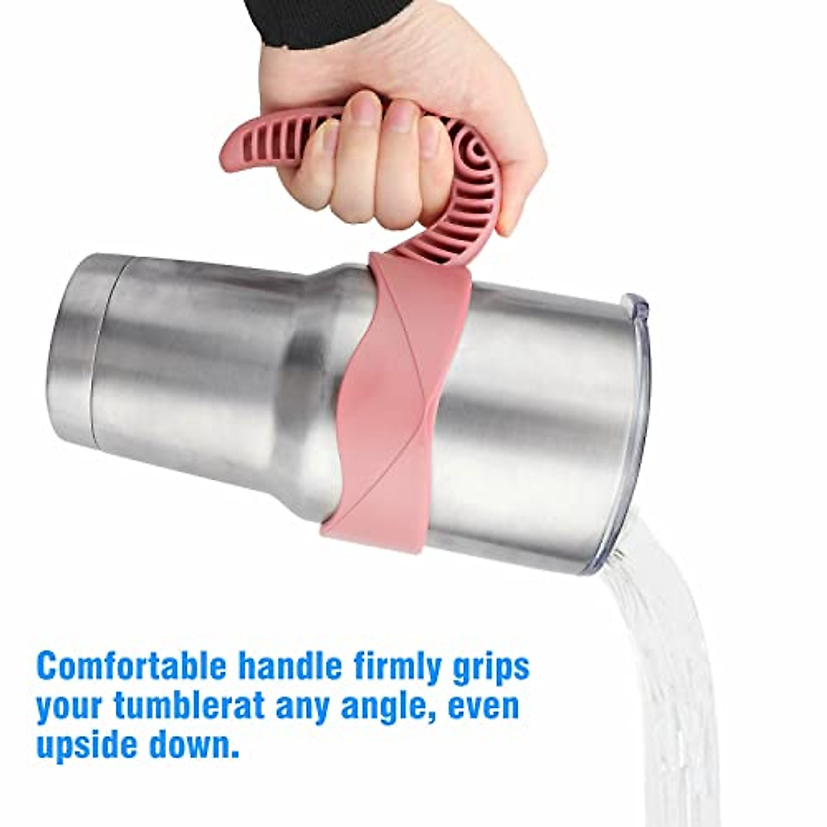 BRAVECOW Handle for YETI Cup 30 oz Tumblers Coffee Cup Replacement Handle Anti Slip Travel Mug Grip Cup Holder (2PCS Black)