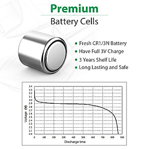 LiCB CR1/3N Battery 3V Lithium 1/3N Batteries (5 - Pack)