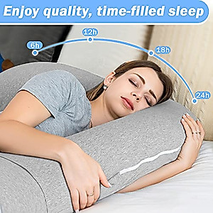 INSEN Pregnancy Pillow for Sleeping, L Shaped Body Pillow for Side Sleeping, Detachable Pregnancy Pillow with Full Body Support