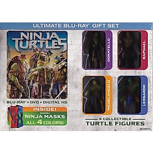 Teenage Mutant Ninja Turtles Blu Ray + DVD + Digital HD Ultimate Gift set with 4 Collectible Figures