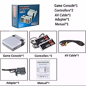 GameNext Mini Game Console Childhood Video Game Consoles Built-in 620 Games with NES Dual Controllers Handheld Game Player Console Classic System Edition Plug & Play For Kids & Adults