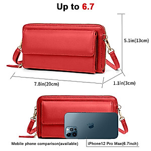 Women Large Touch Screen Crossbody Phone Purse cellphone Bag with 2 straps…