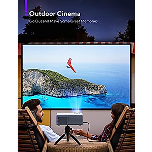 Native 1080P WiFi Projector, AKIYO 300'' Max iOS & Android Wireless Connection Phone Projector, Portable Video Home Outdoor Movie Projector, Support HDMI, TV Stick, USB, PS5, Carrying Case Included