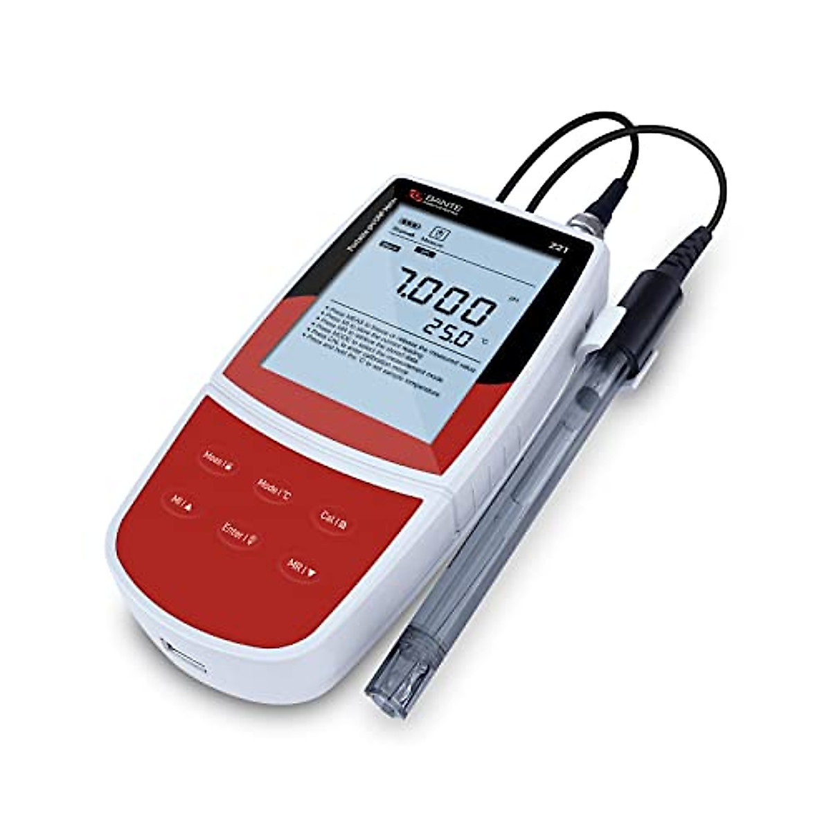 Bante 221 Portable pH ORP Meter | Handheld pH Meter | Equipped with pH and ORP Electrodes | Accuracy ±0.002 pH, ±0.2 mV | 500 Sets of Data Storage