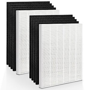 TOMORAL D360 Filter Replacement for Winix Air Purifier D360, Includes 2 True HEPA (H13) Filters and 8 Activated Carbon Pre-filters, Replaces for Winix D3 filter - 1712-0101-02