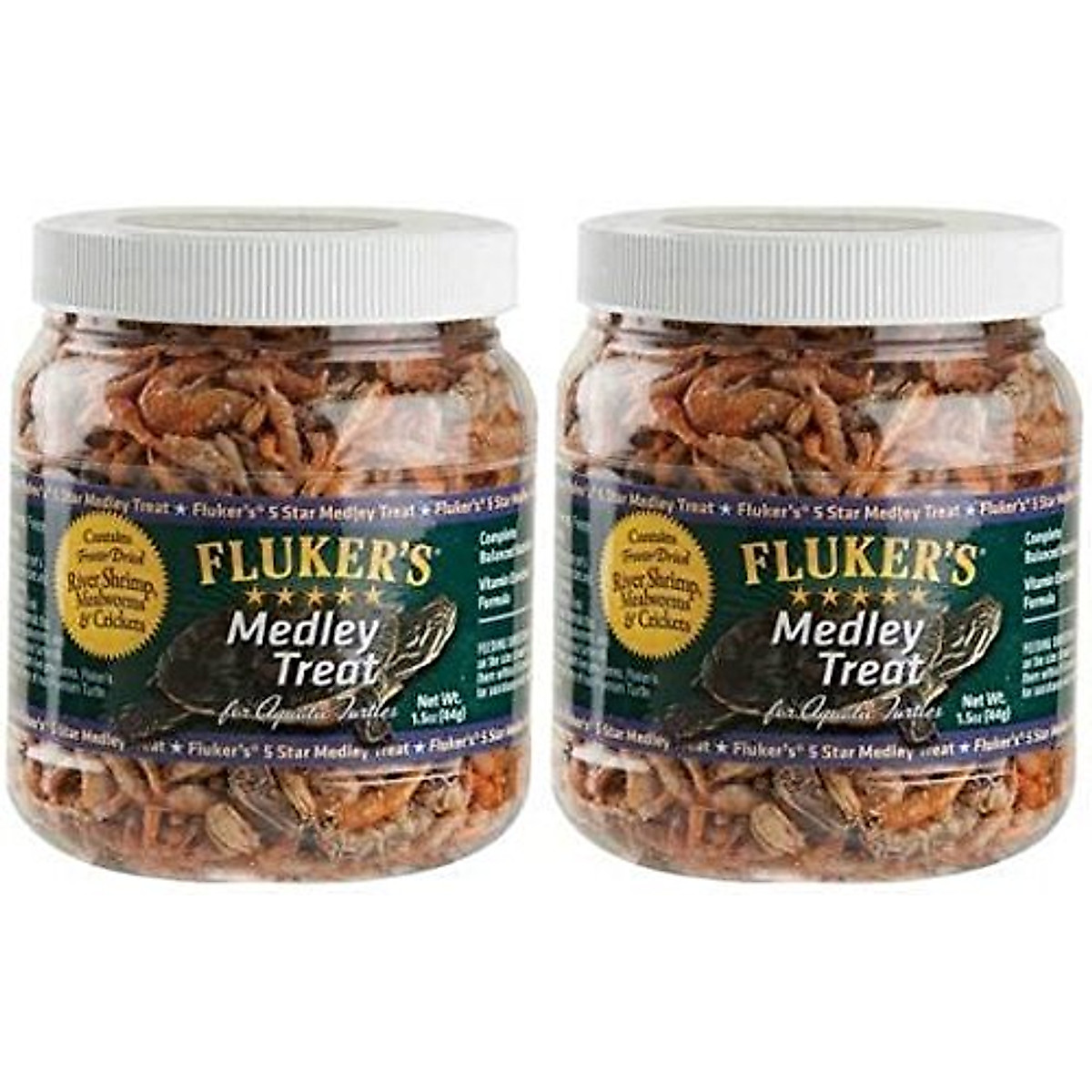 (2 Pack) Fluker Labs Aquatic Turtle Medley Treat Food, 1.5-Ounce Per Container