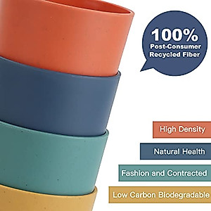 Homienly Wheat Straw Cups 8 PCS Plastic Cups Unbreakable Drinking Cup Reusable Dishwasher Safe Water Glasses with 4 Colors (20 OZ)