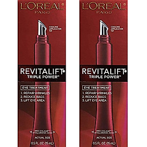 (Pack of 2 ) L'Oreal Paris RevitaLift Triple Power Eye Treatment, 0.5 Fluid Ounce