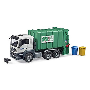 Bruder 03763 Man TGS Rear Loading Garbage Truck - Green