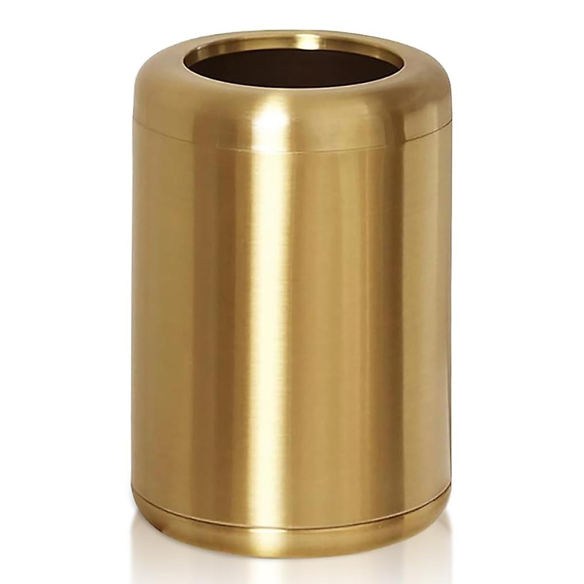 YOJIA 8l/2.11gallons Small Gold Bathroom Trash Can,Brushed Gold Garbage Can，Brass Gold Trash Can for Bathroom,Bedroom,Hotel,Dressing Room,Rv,Store (235 Gold)