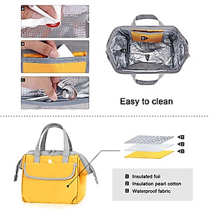 HUA ANGEL Insulated Cooler Lunch Bag - Large Waterproof Adult Lunch Tote Bag Soft Cooling Lunch Box Organizer for Office Work Picnic Beach