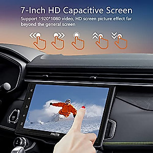 MMAUTO Double Din Car Stereo with Wireless Apple Carplay & Android Auto, 7 Inch HD LCD Touchscreen Car Radio with Bluetooth Voice Control, Rearview Camera, AM/FM Audio Receiver, Subwoofer, USB/AUX