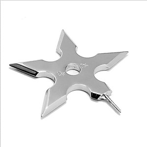 PRATIQUE Ninja Coat Hooks 2 Pack, Darts Star Wall Mounted Hooks, Stainless Steel Clothes Hats Hanger Holder (Steel Ninja)