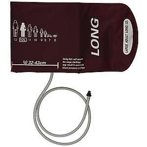 Welch Allyn WELREUSE-12L-1TP FlexiPort Reusable Blood Pressure Cuffs with One-Tube Tri-Purpose Connectors, Large Adult Long, Size 12L