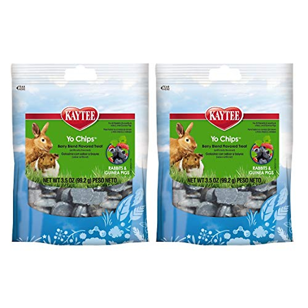 Kaytee 2 Pack of Mixed Berry Flavor Yo Chips, 3.5 Ounces each, for Rabbits and Guinea Pigs