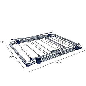 YBM Home 1582-10 3 Tier Foldable Clothes Water-Resistant Steel Drying Rack