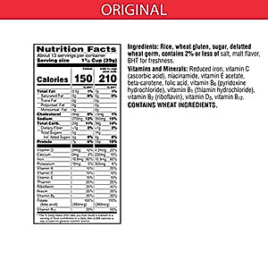 Kellogg's Special K, Breakfast Cereal, Original, Made with Folic Acid, B Vitamins, and Iron, Value Size, 18oz Box(Pack of 6)